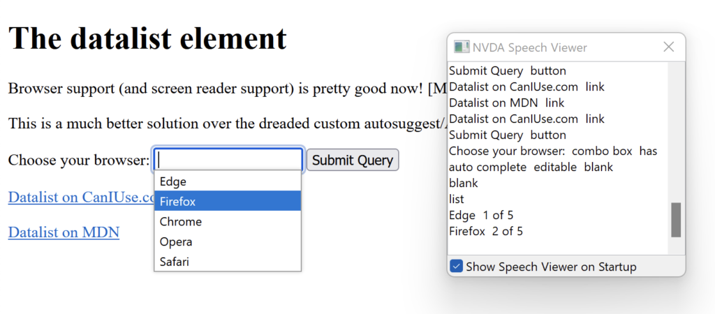 Datalist over ARIA combobox – Web Axe